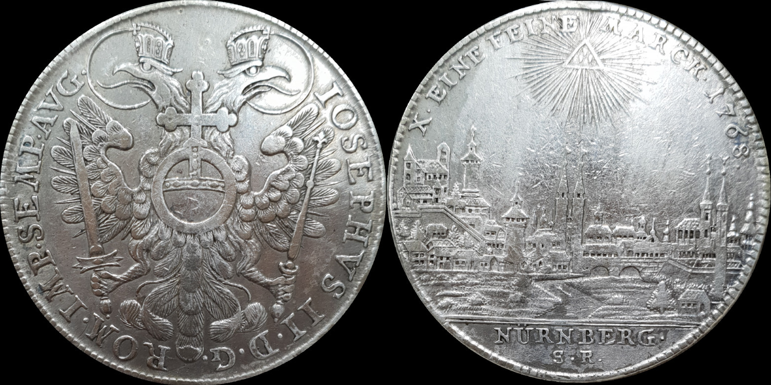 1 Thaler 1765 Nurnberg Silver City View Coin Germany Taler German State | MA-Shops