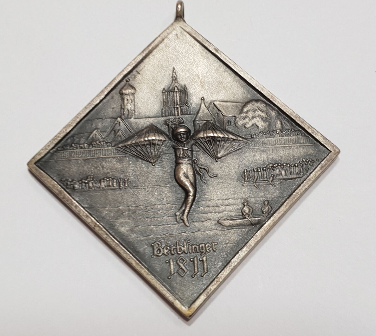 Medal 1928 Ulm Shooting Silver Unc City View Rare Klippe Air Plane ...