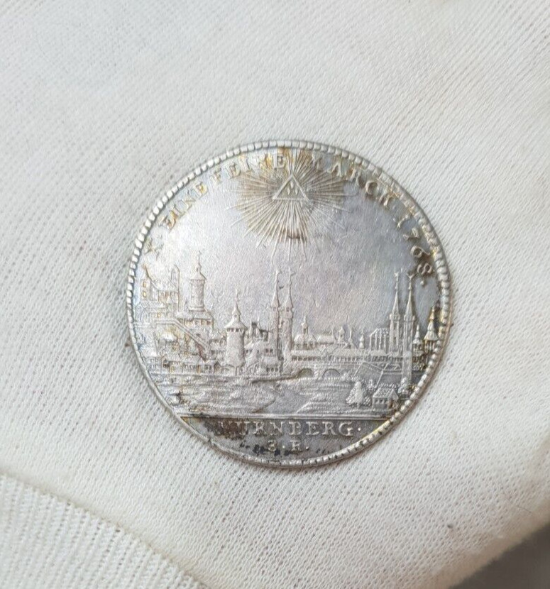 1 Thaler 1768 Nurnberg Aunc Silver City View Coin Germany Taler Rare ...
