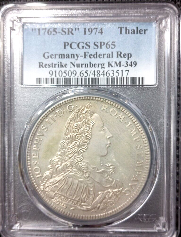 Thaler PCGS Nurnberg 1765 1974 SP65 Silver City View Official Restrike Germany | MA-Shops