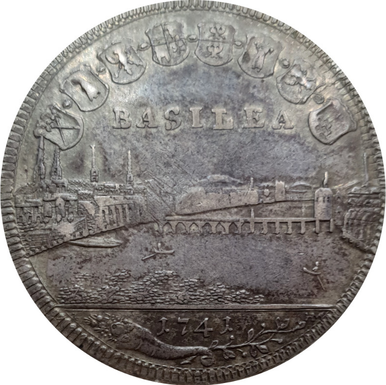 1/2 Taler 1741 Basel Silver City View Thaler Switzerland Basilisk from ...
