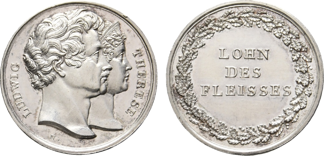 Bayern Kleine Medaille no date von J. Neuss Maximilian I. Joseph 1806 ...