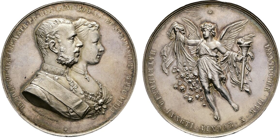 Haus Habsburg Medaille 1881 von Anton Scharff Franz Joseph I. 1848-1916 ...