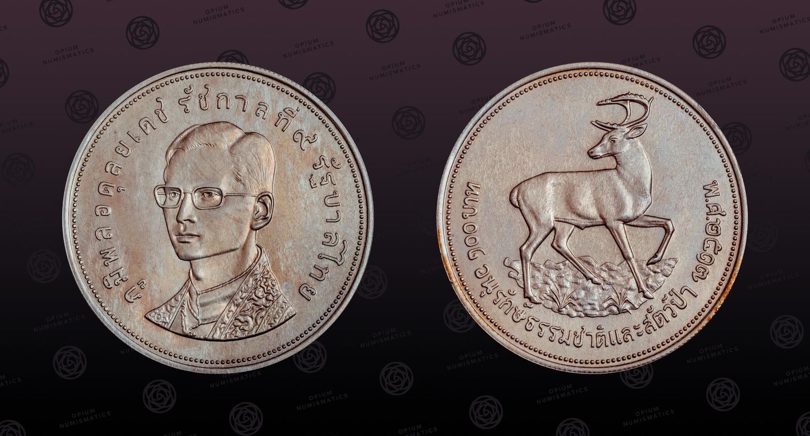 THAILAND, Y# 103, Silver, 100 Baht, 1974, Mint Strike, Conservation ...