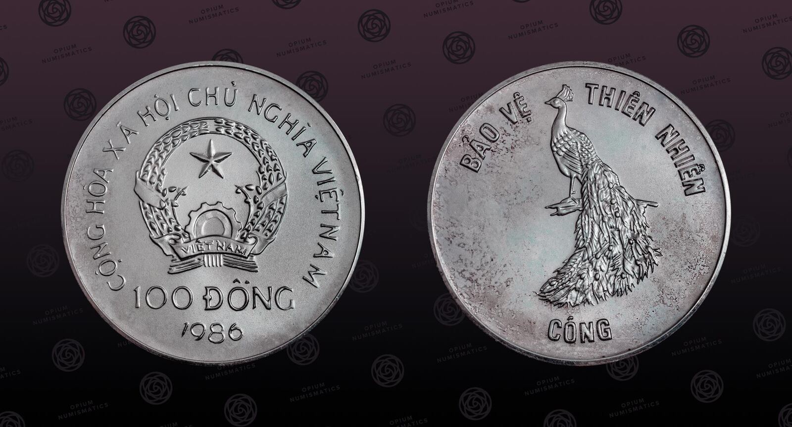 VIETNAM, KM# 20, Silver, 100 Dong, 1986, Mint Strike, Wildlife ...