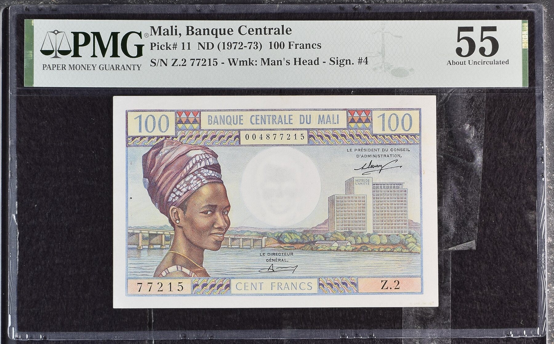 Mali 100 Francs (1972-73) Pick 11 PMG AU 55 | MA-Shops