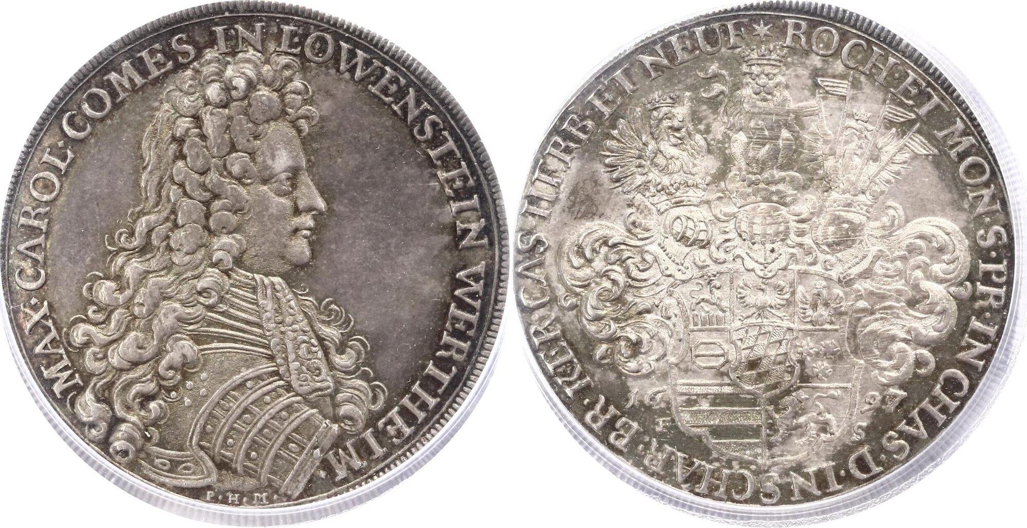 Löwenstein-Wertheim-Rochefort Taler 1697 Maximilian Karl 1672-1718 ...