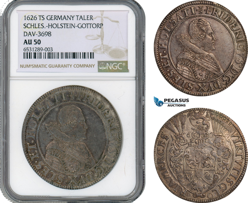 Germany, Schleswig-Holstein-Gottorp Taler 1626 NGC AU50 | MA-Shops