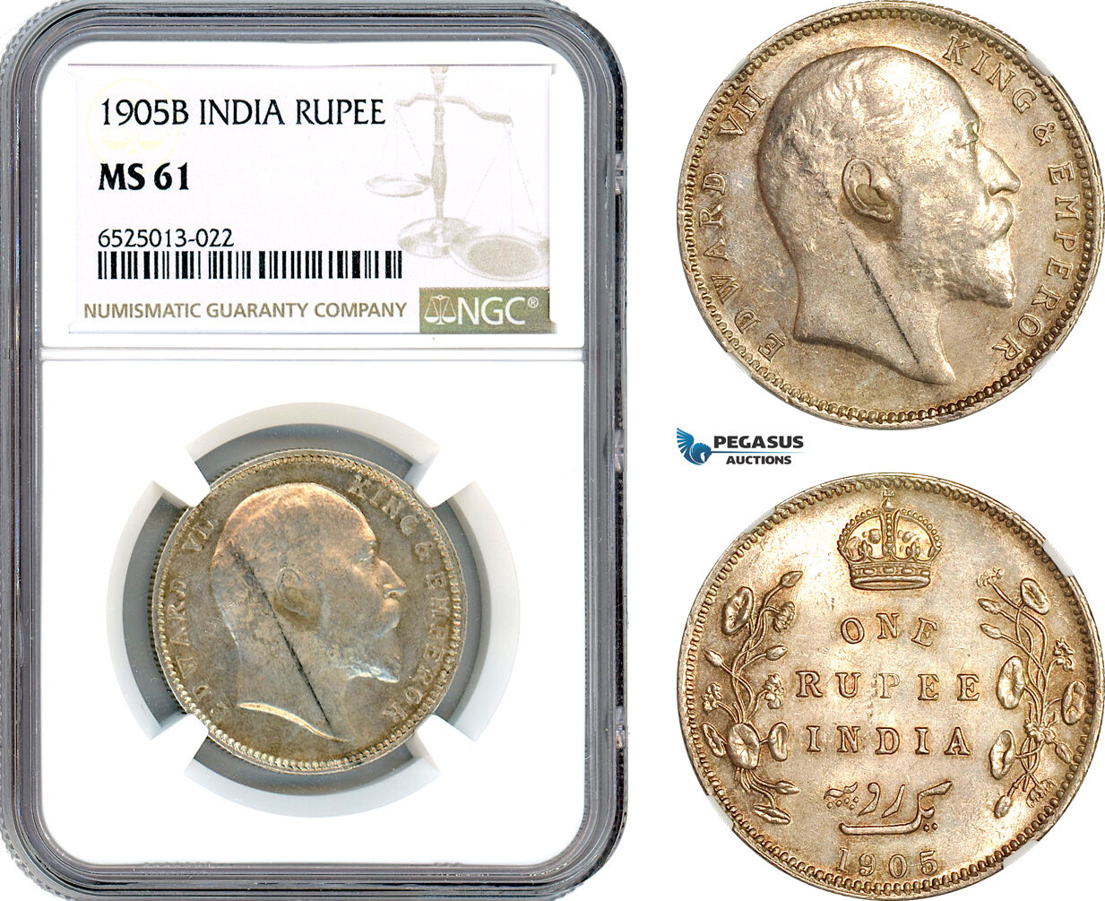 India, British 1 Rupee 1905 NGC MS61 | MA-Shops