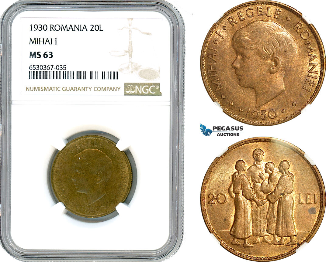 Romania 20 Lei 1930 NGC MS63 | MA-Shops
