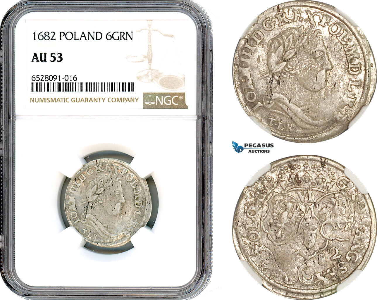 Poland 6 Groschen 1682 NGC AU53 | MA-Shops
