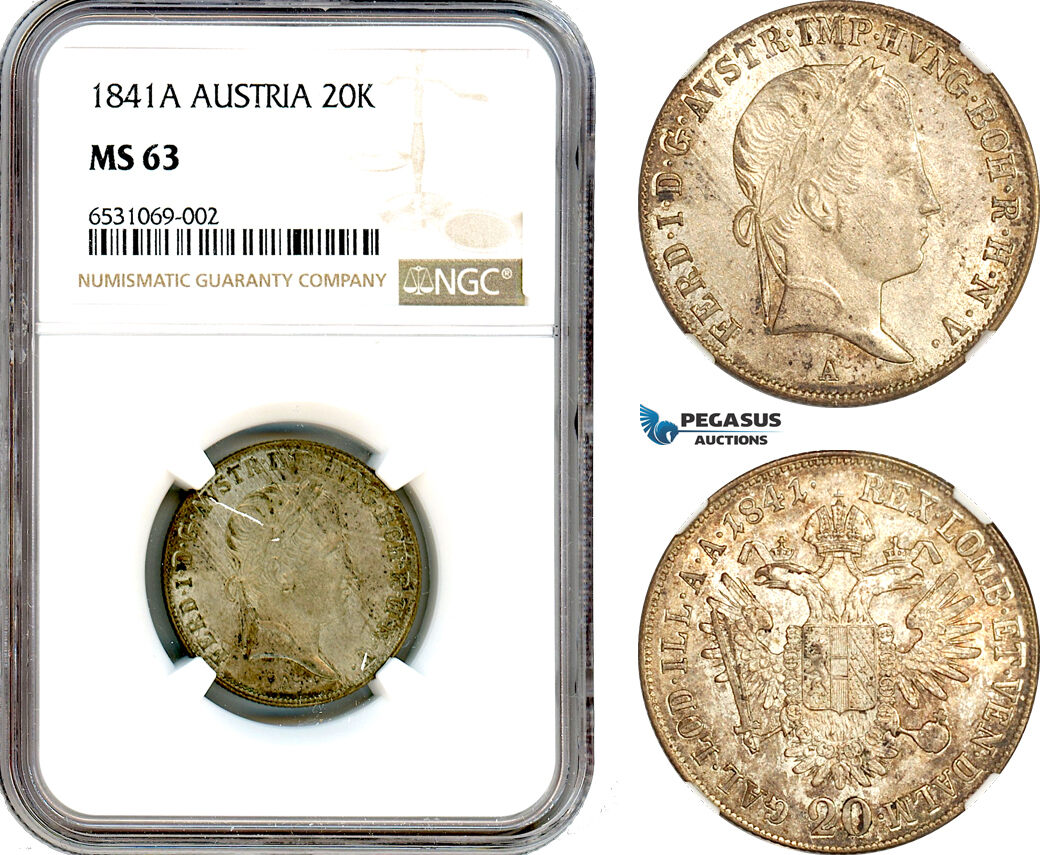 Austria 20 Kreuzer 1841 NGC MS63 | MA-Shops