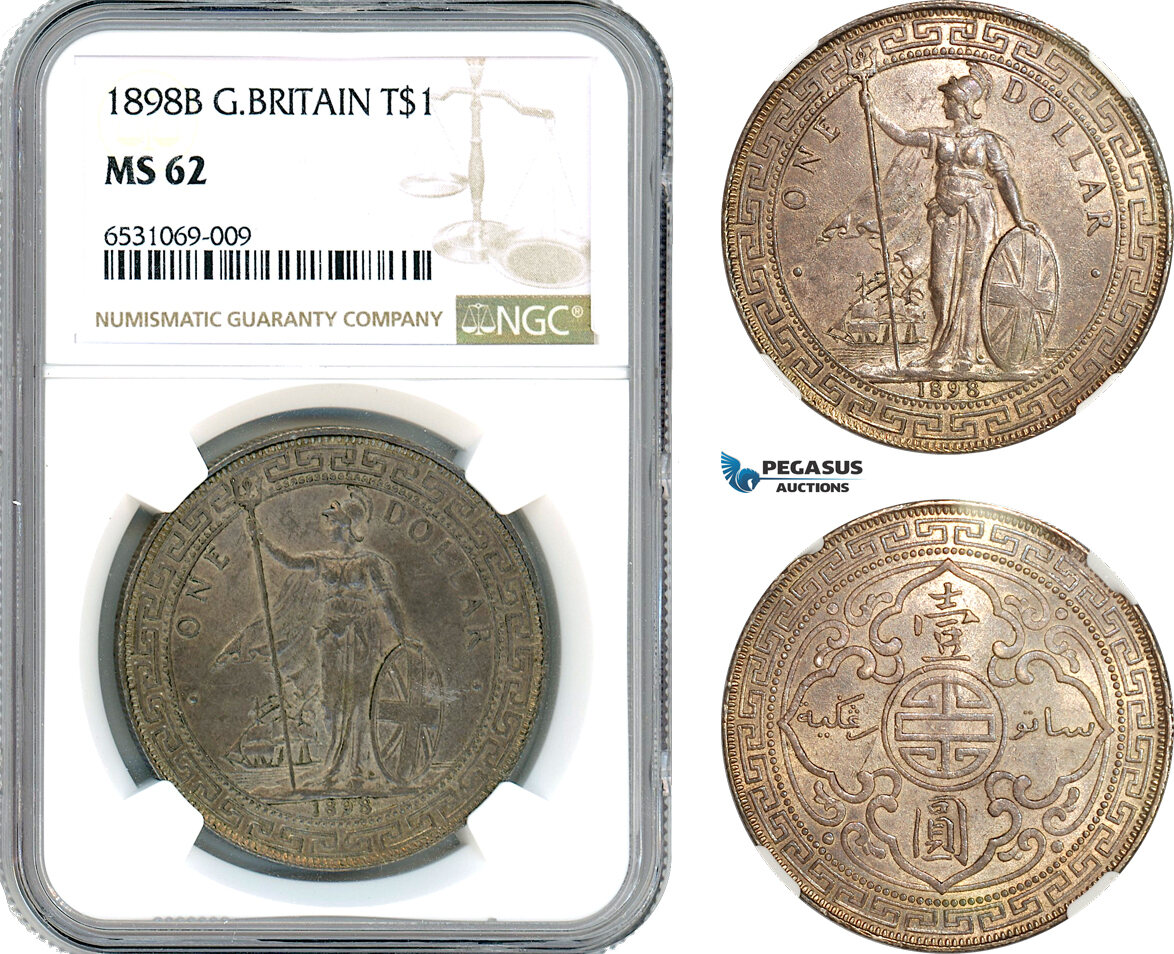 Great Britain Trade Dollar 1898 NGC MS62 | MA-Shops