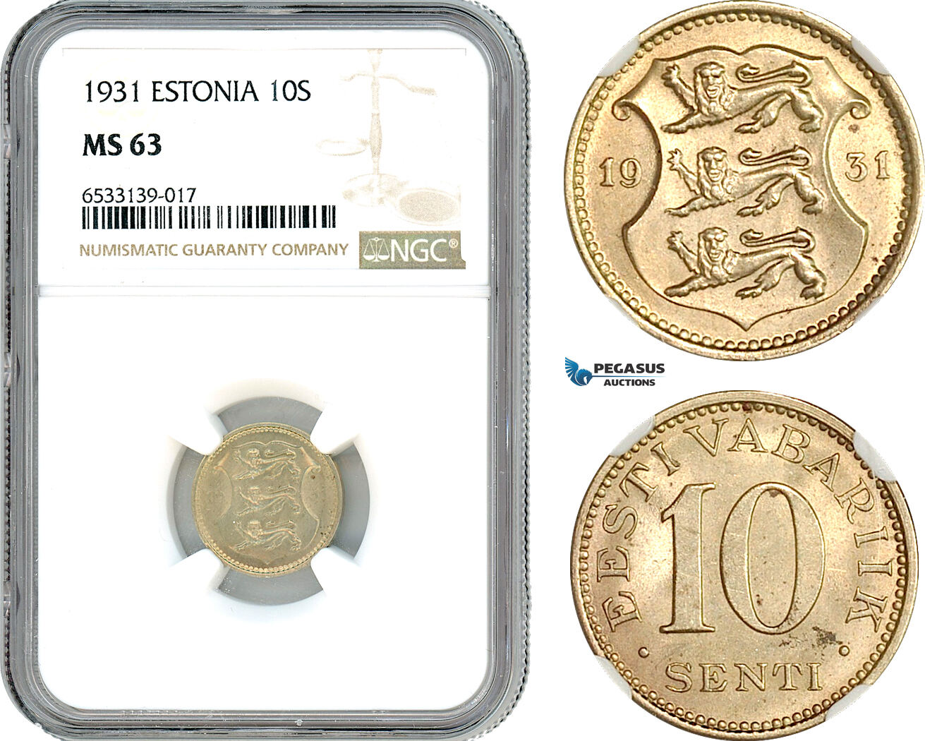 Estonia 10 Senti 1931 NGC MS63 | MA-Shops