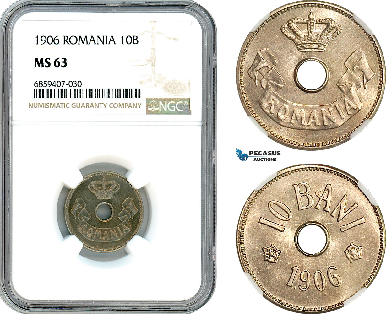 Romania 10 Bani 1906 NGC MS63 | MA-Shops