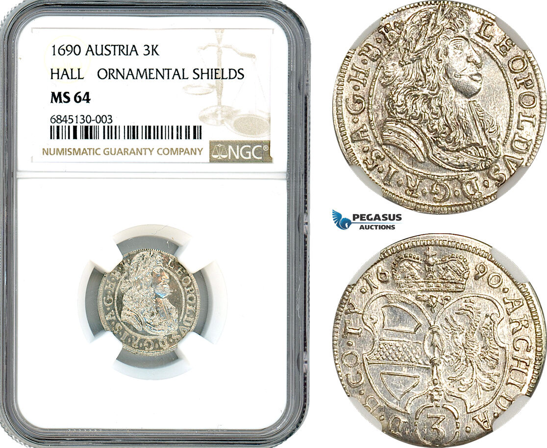 Austria 3 Kreuzer 1690 NGC MS64 | MA-Shops