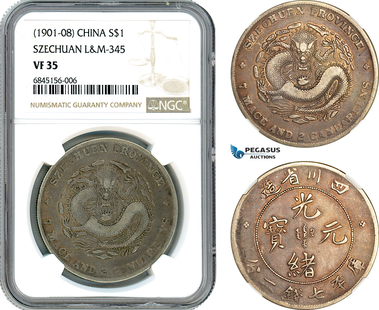 China, Szechuan 1 Dollar ND (1901-08) NGC VF35 | MA-Shops
