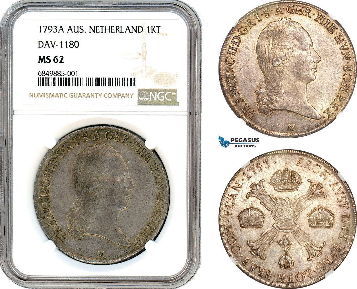 Austrian Netherlands Kronentaler 1793 NGC MS62 | MA-Shops