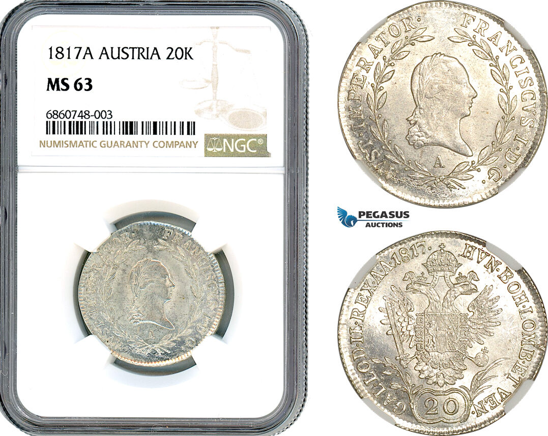 Austria 20 Kreuzer 1817 NGC MS63 | MA-Shops