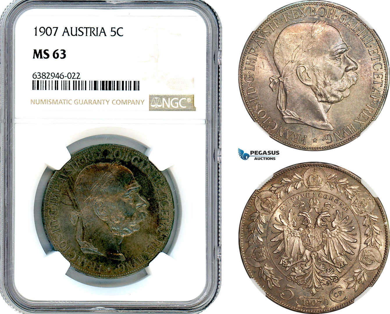 Austria 5 Corona 1907 NGC MS63 | MA-Shops