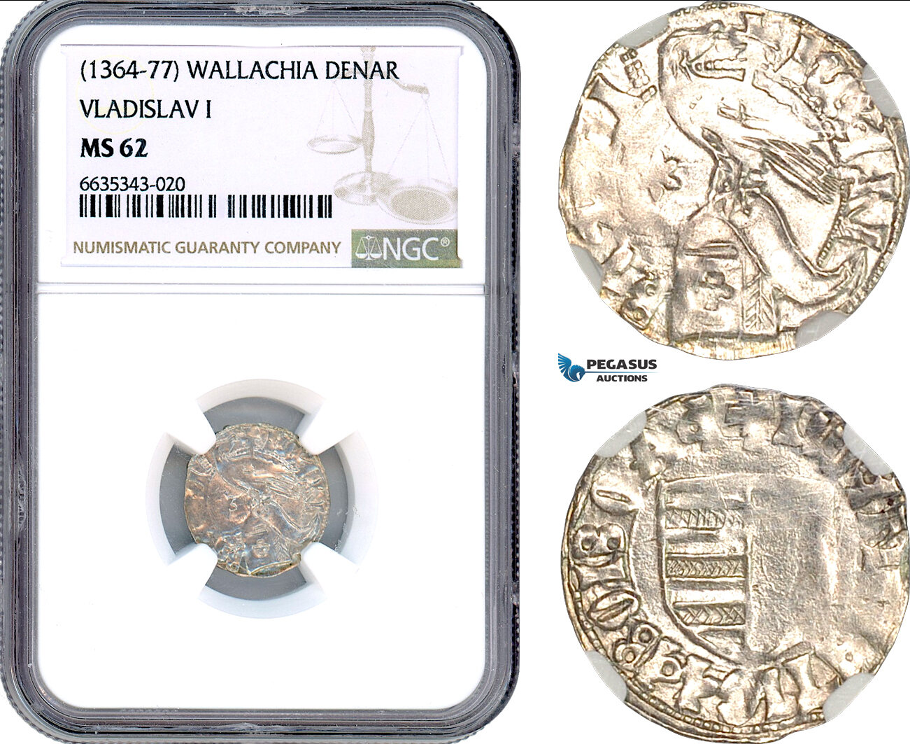 Romania, Wallachia 1 Denar (1364-77) NGC MS62 | MA-Shops