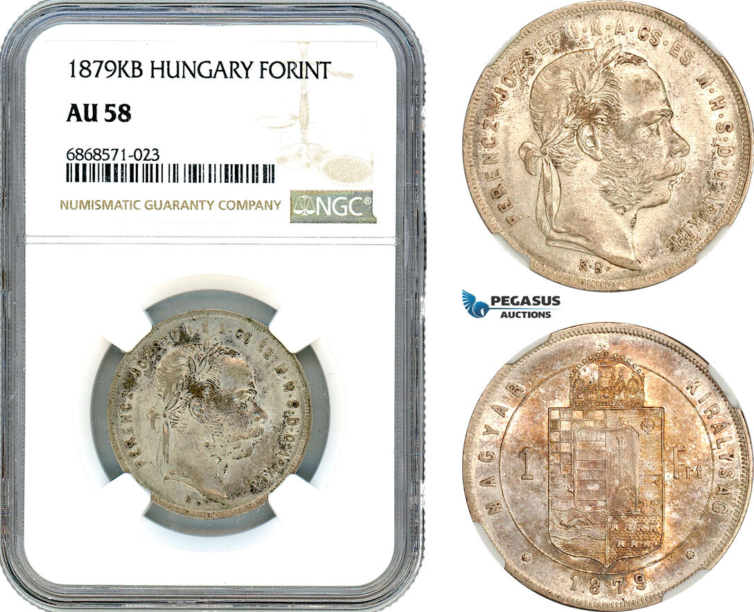 Hungary 1 Forint 1879 NGC AU58 | MA-Shops