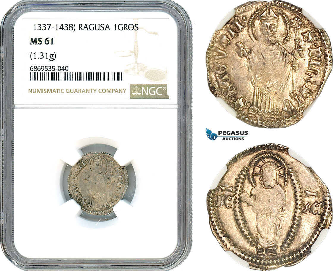 Ragusa, Dubrovnik 1 Gros ND 1337-1438 NGC MS61 | MA-Shops