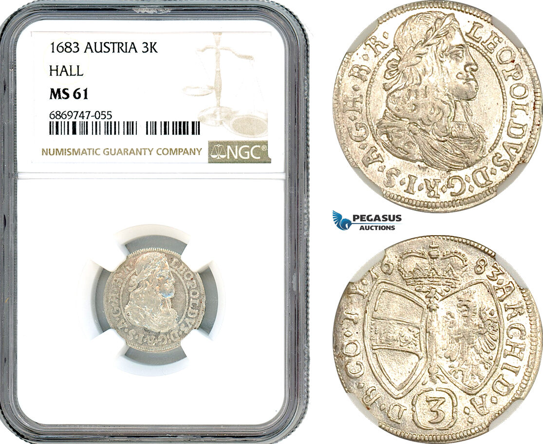 Austria 3 Kreuzer 1683 NGC MS61 | MA-Shops