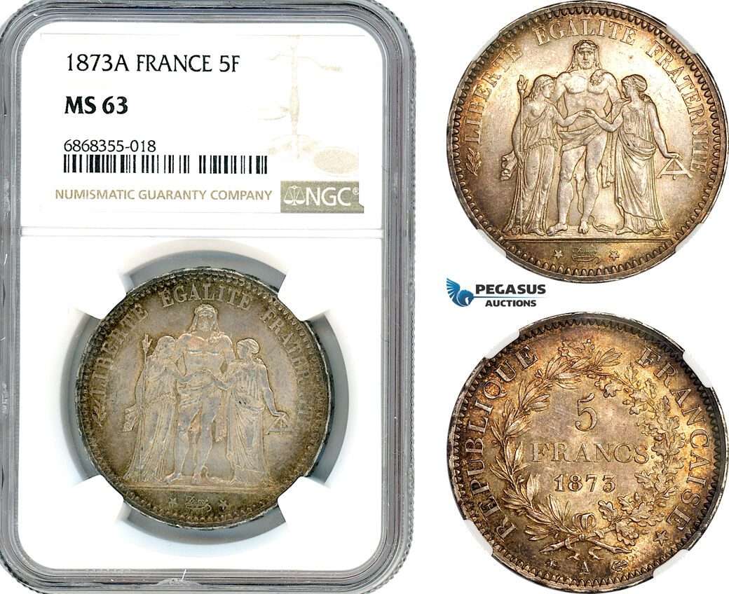 France 5 Francs 1873 NGC MS63 | MA-Shops