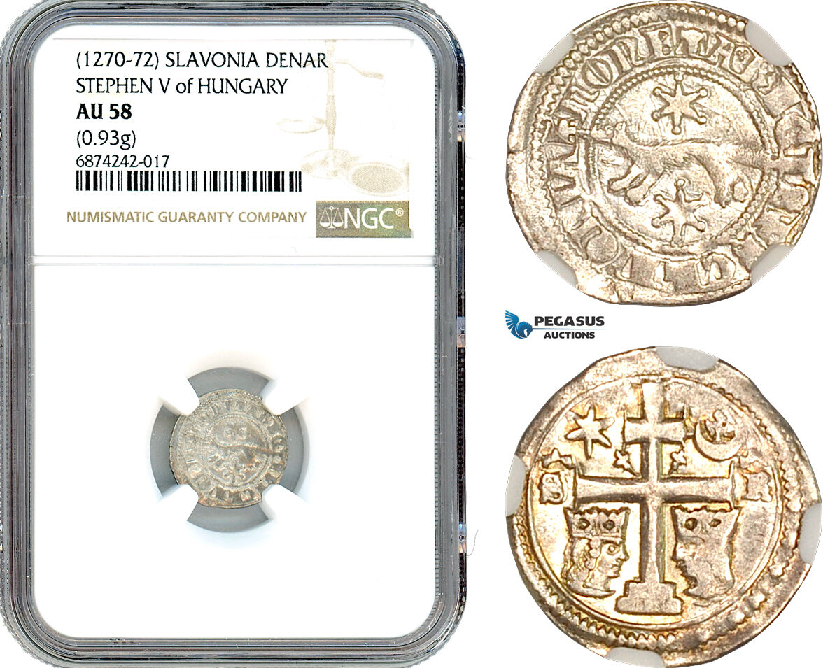 Hungary, Slavonia 1 Denar 1270-72 NGC AU58 | MA-Shops