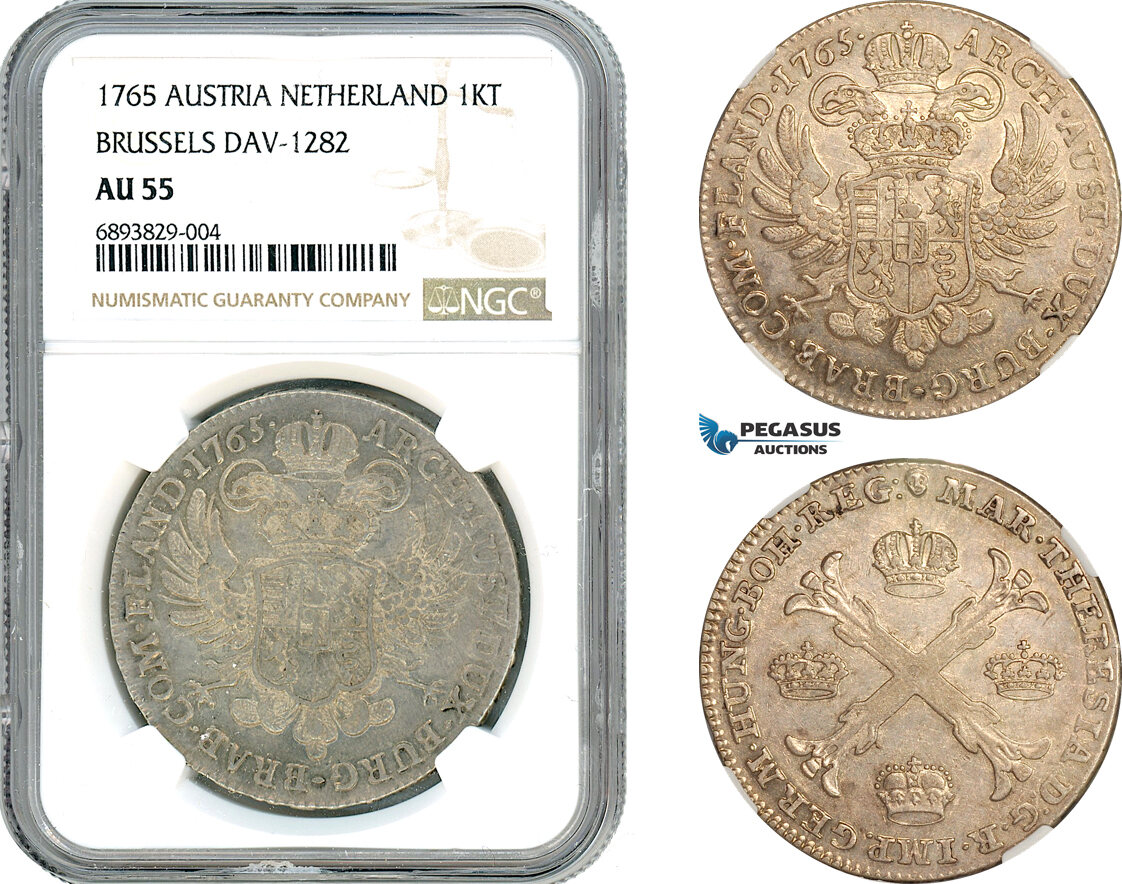Austrian Netherlands 1 Kronentaler 1765 NGC AU55 | MA-Shops