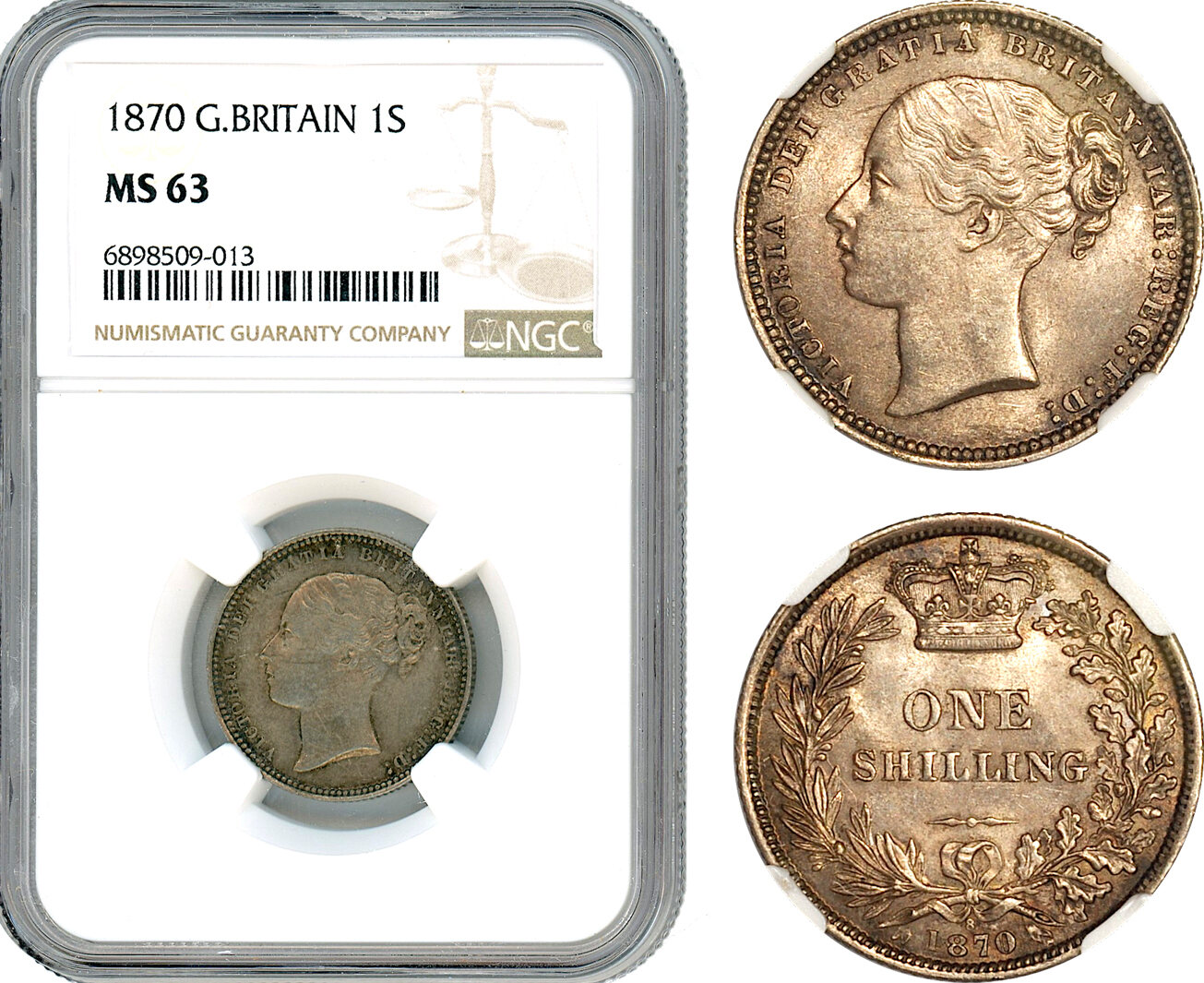 Great Britain 1 Shilling 1870 NGC MS63 | MA-Shops