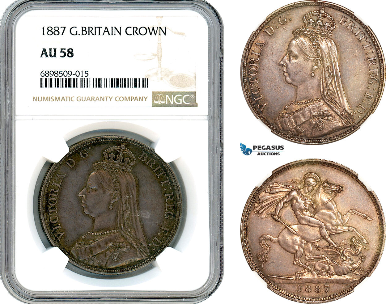 Great Britain Crown 1887 NGC AU58 | MA-Shops