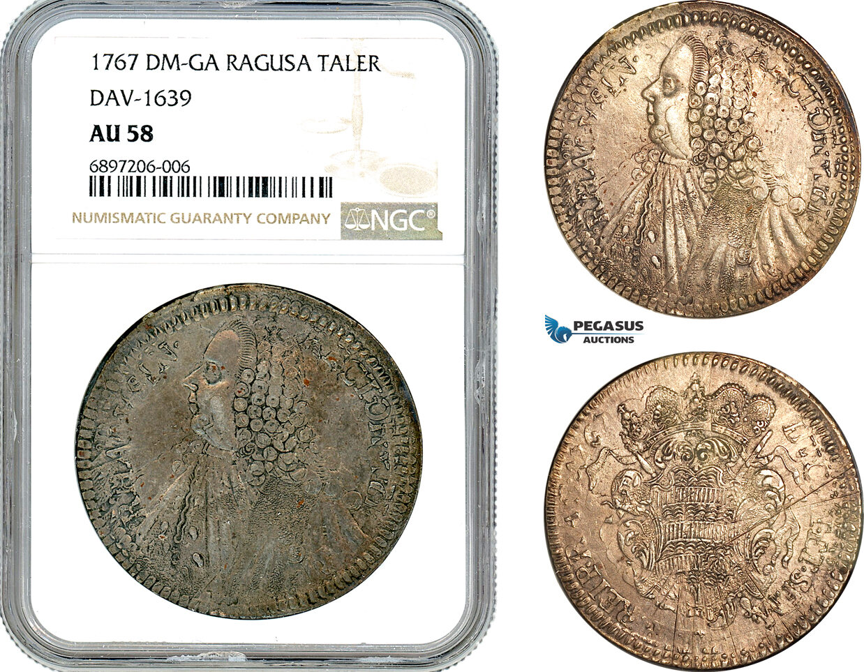 Croatia, Ragusa, Dubrovnik City Taler 1767 NGC AU58 | MA-Shops