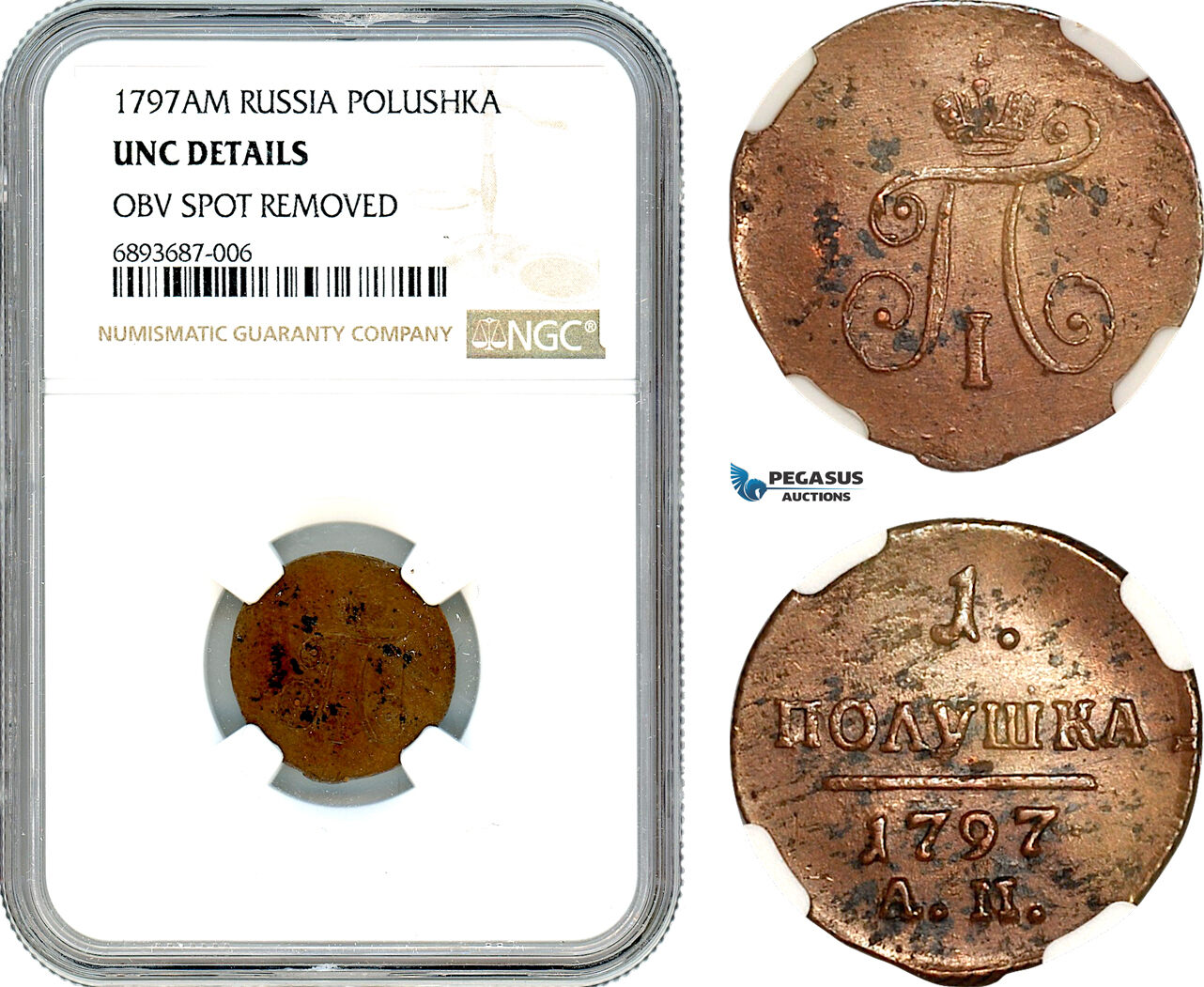 Russia Polushka 1797 NGC UNC Details | MA-Shops