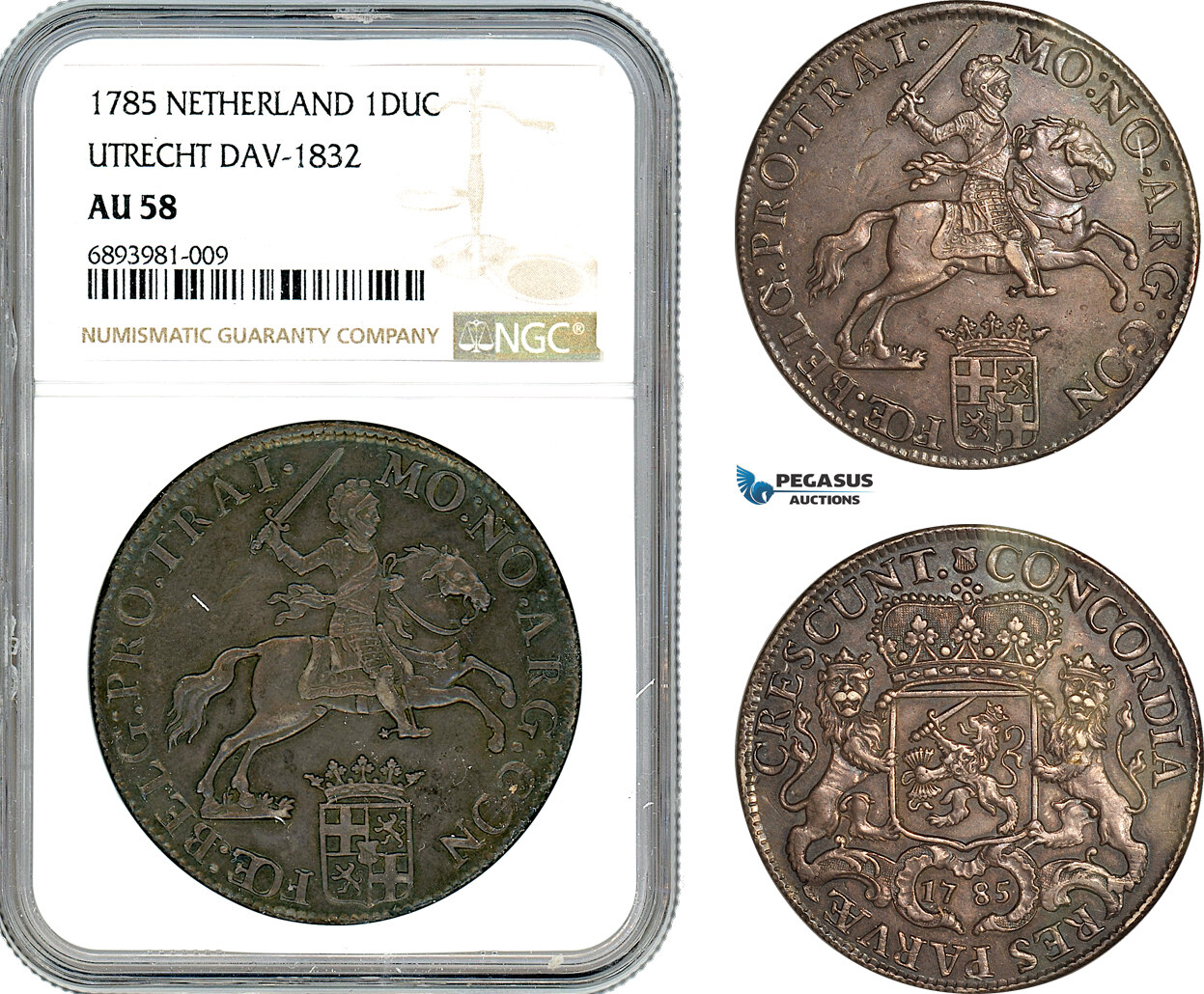 Netherlands, Utrecht 1 Ducaton 1785 NGC AU58 | MA-Shops