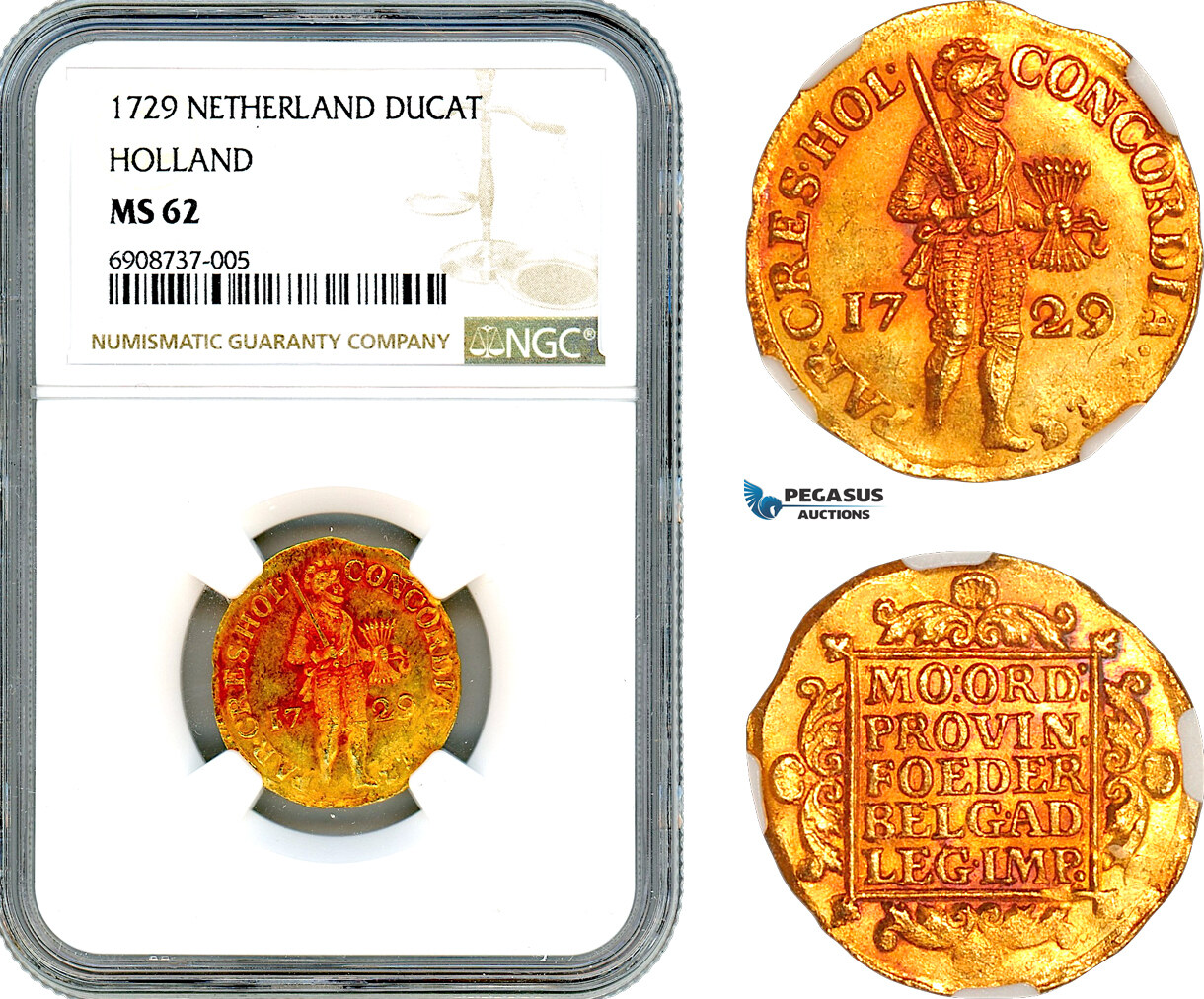 Netherlands Ducat 1729 NGC MS62 | MA-Shops