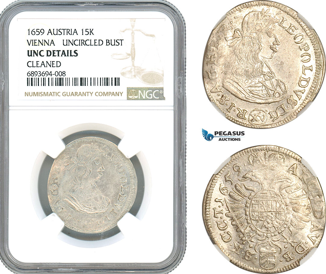 Austria 15 Kreuzer 1659 NGC UNC Details | MA-Shops