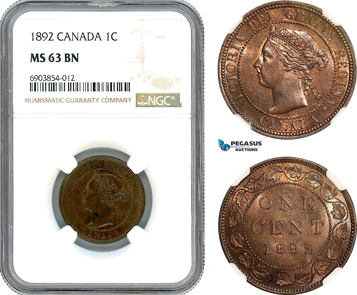 Canada 1 Cent 1892 NGC MS63BN | MA-Shops
