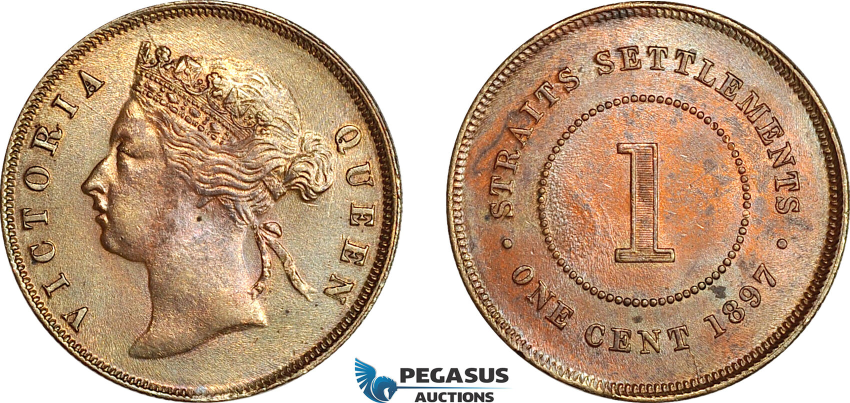 Straits Settlements 1 Cent 1897 UNC | MA-Shops