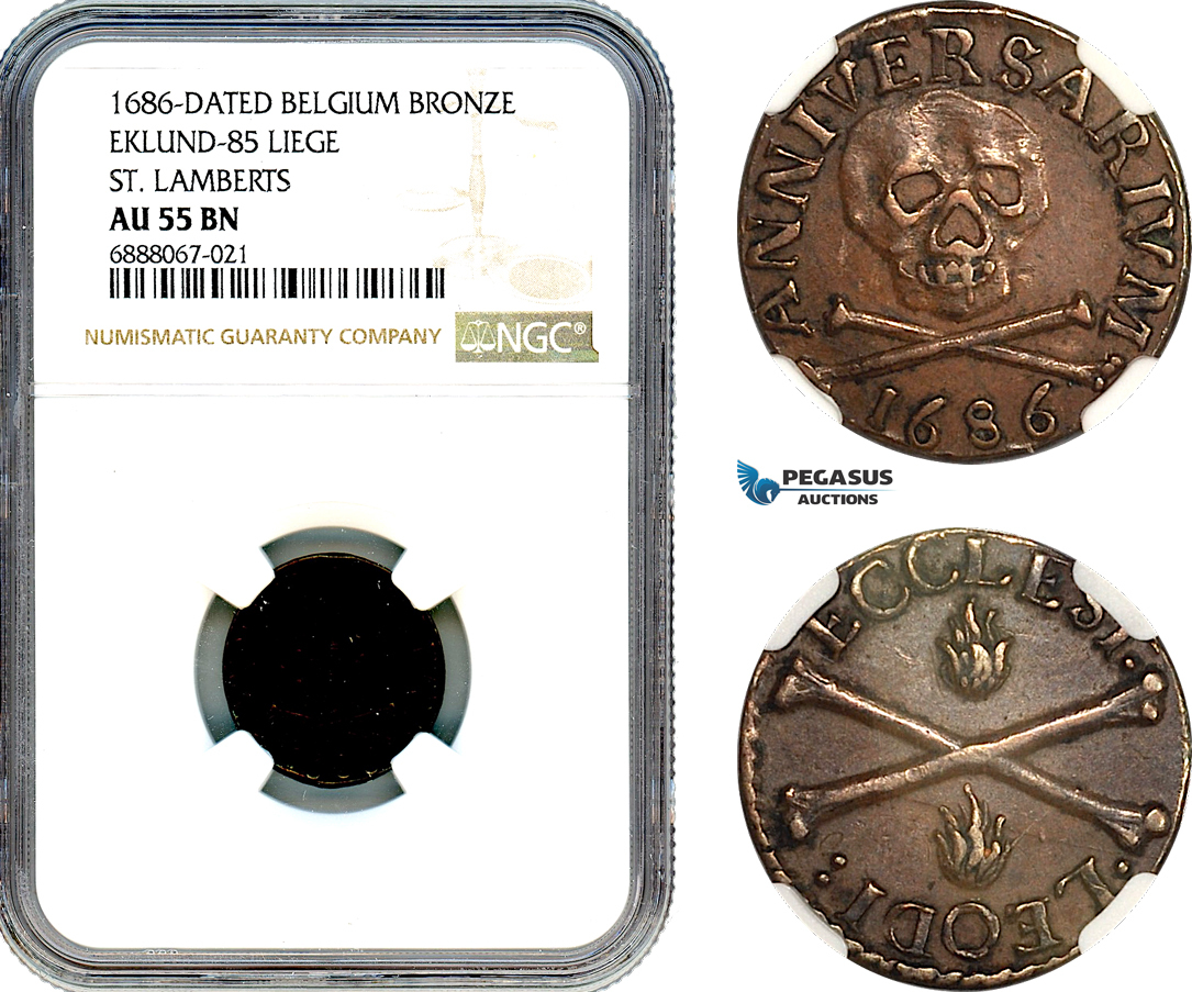 Belgium Bronze Token 1686 NGC AU55BN | MA-Shops