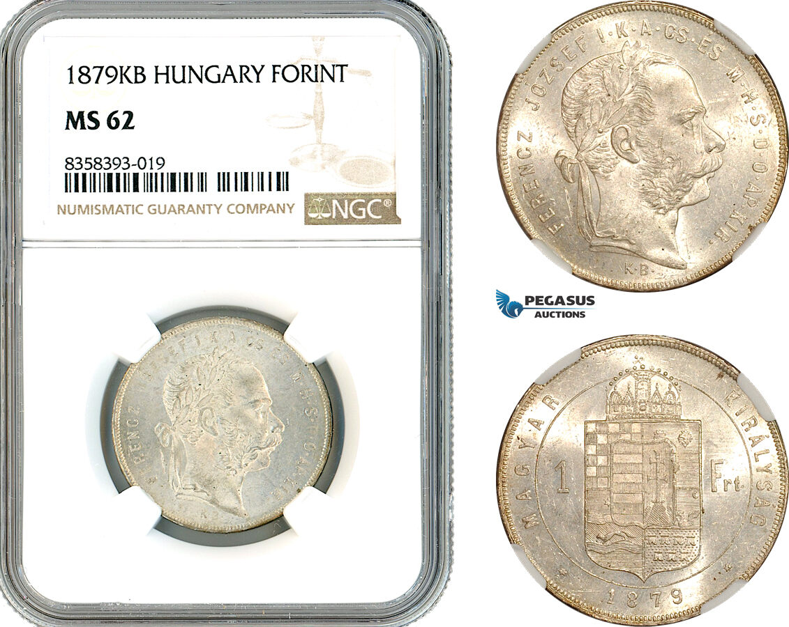 Hungary 1 Forint 1879 NGC MS62 | MA-Shops