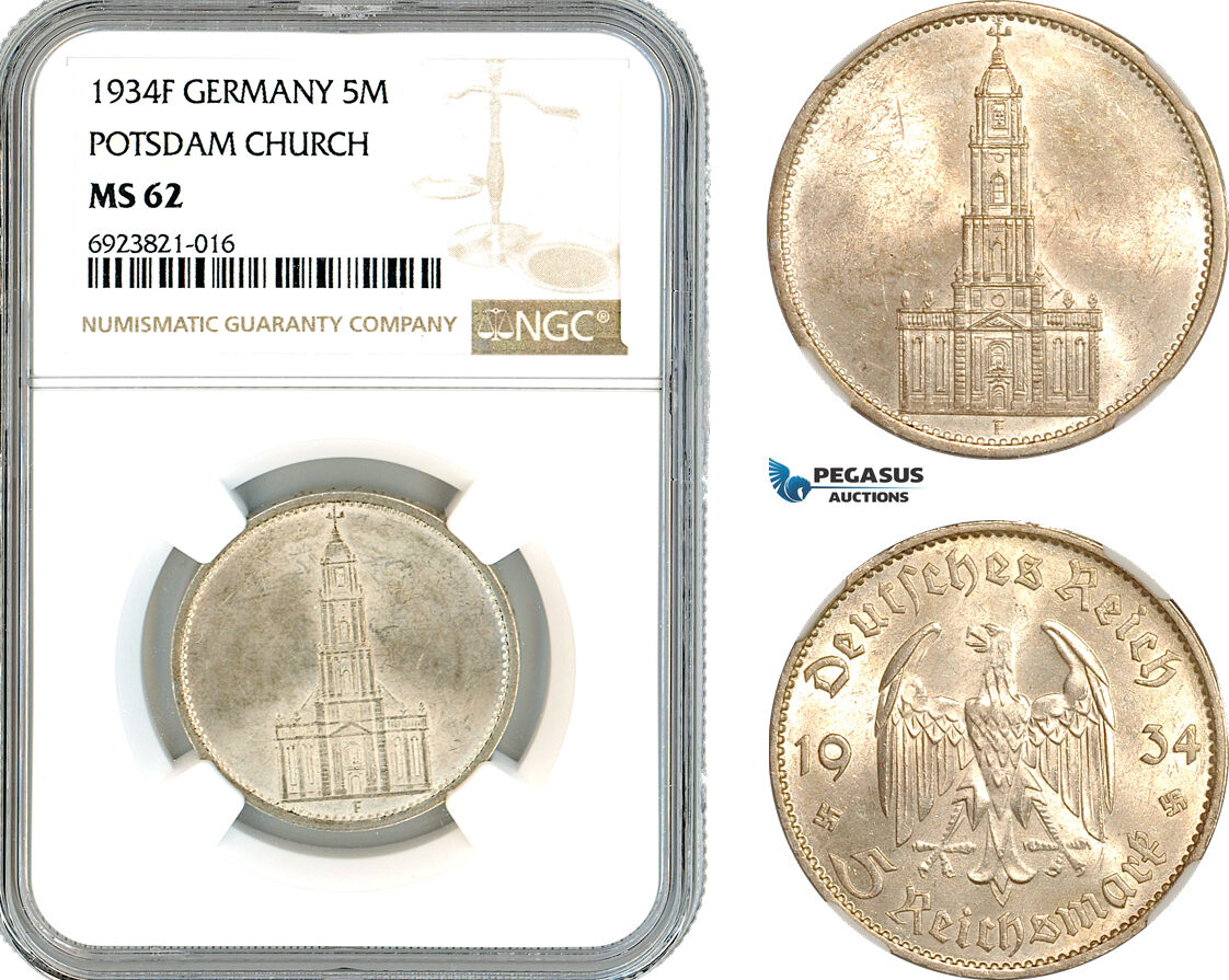 Germany, Third Reich 5 Reichsmark 1934 NGC MS62 | MA-Shops