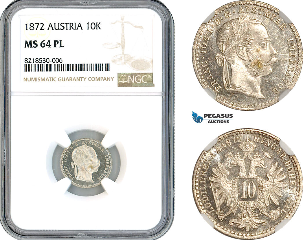 Austria 10 Kreuzer 1872 NGC MS64 PL | MA-Shops