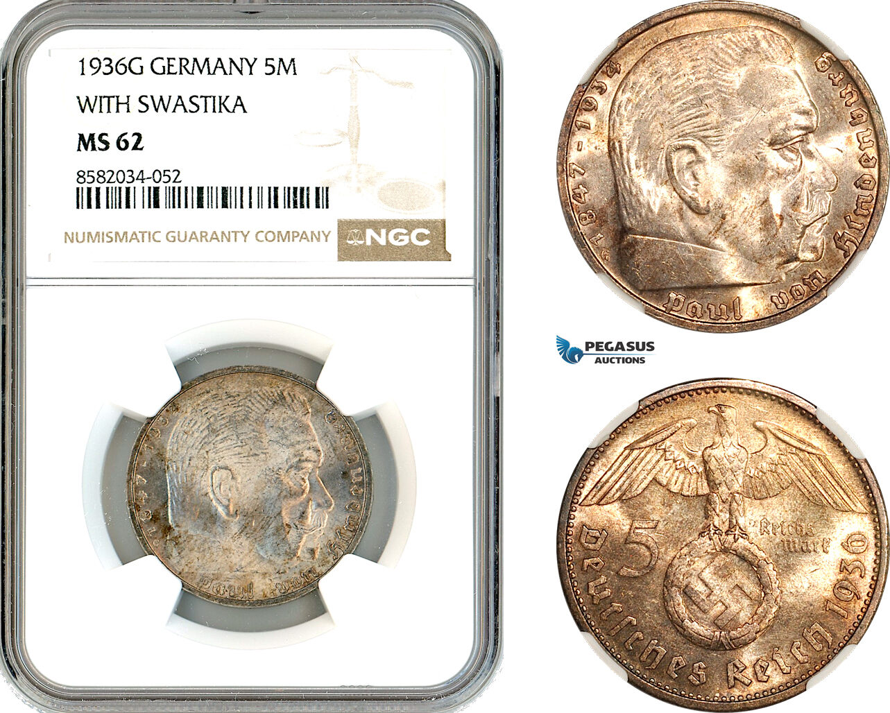 Germany, Third Reich 5 Mark 1936 NGC MS62 | MA-Shops