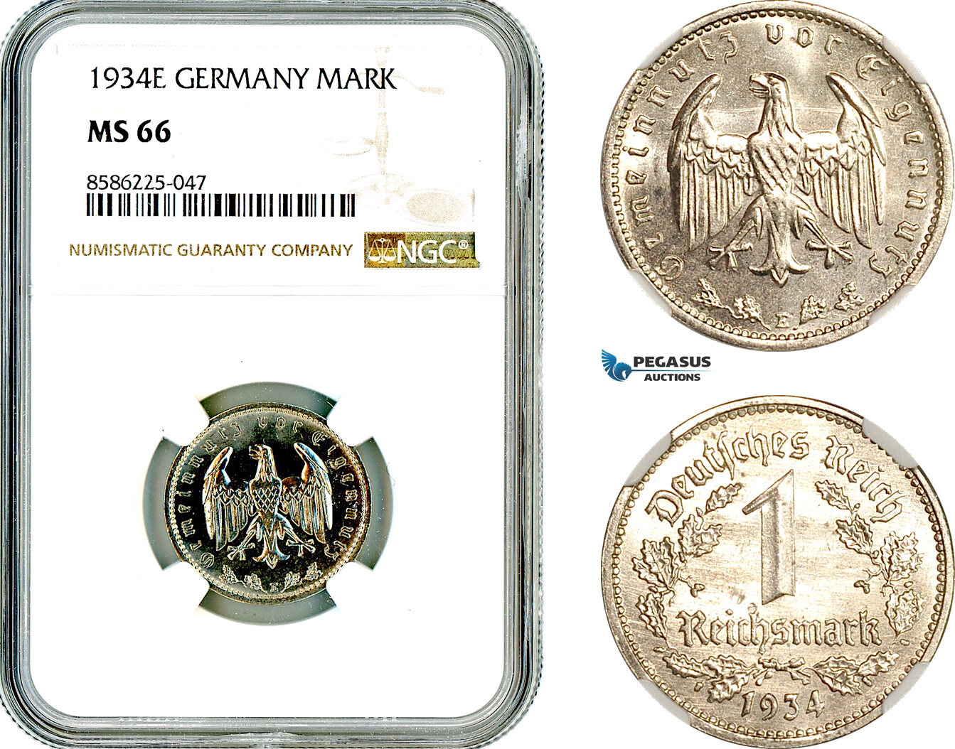 Germany 1 Reichsmark 1934 NGC MS66RD PL, Top Pop! | MA-Shops