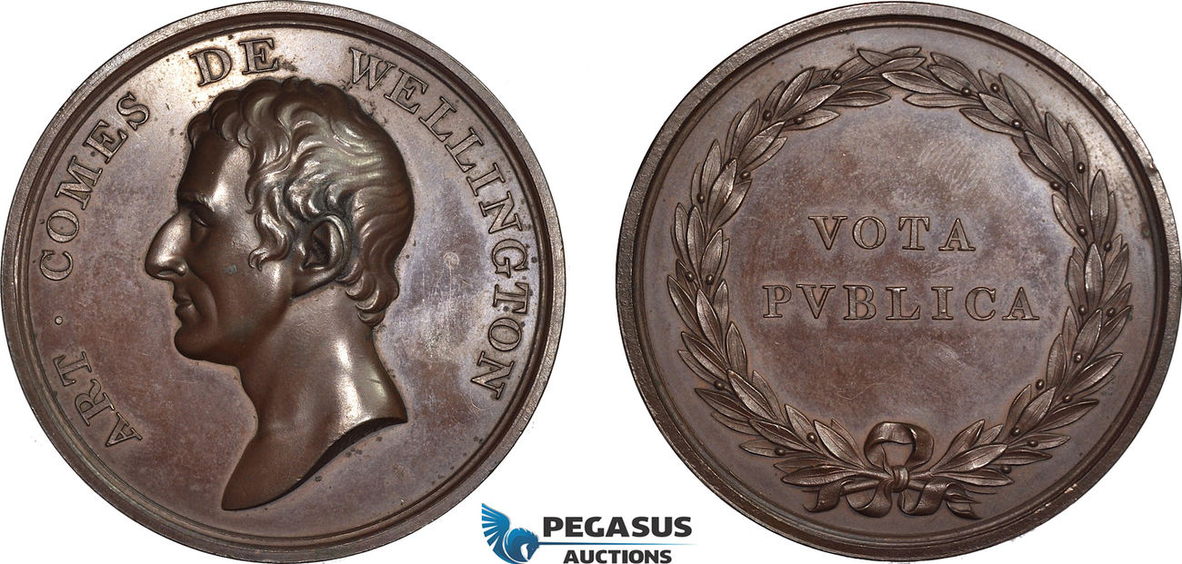 Great Britain Bronze Meda 1812 Duke of Wellington, Rare! XF | MA-Shops