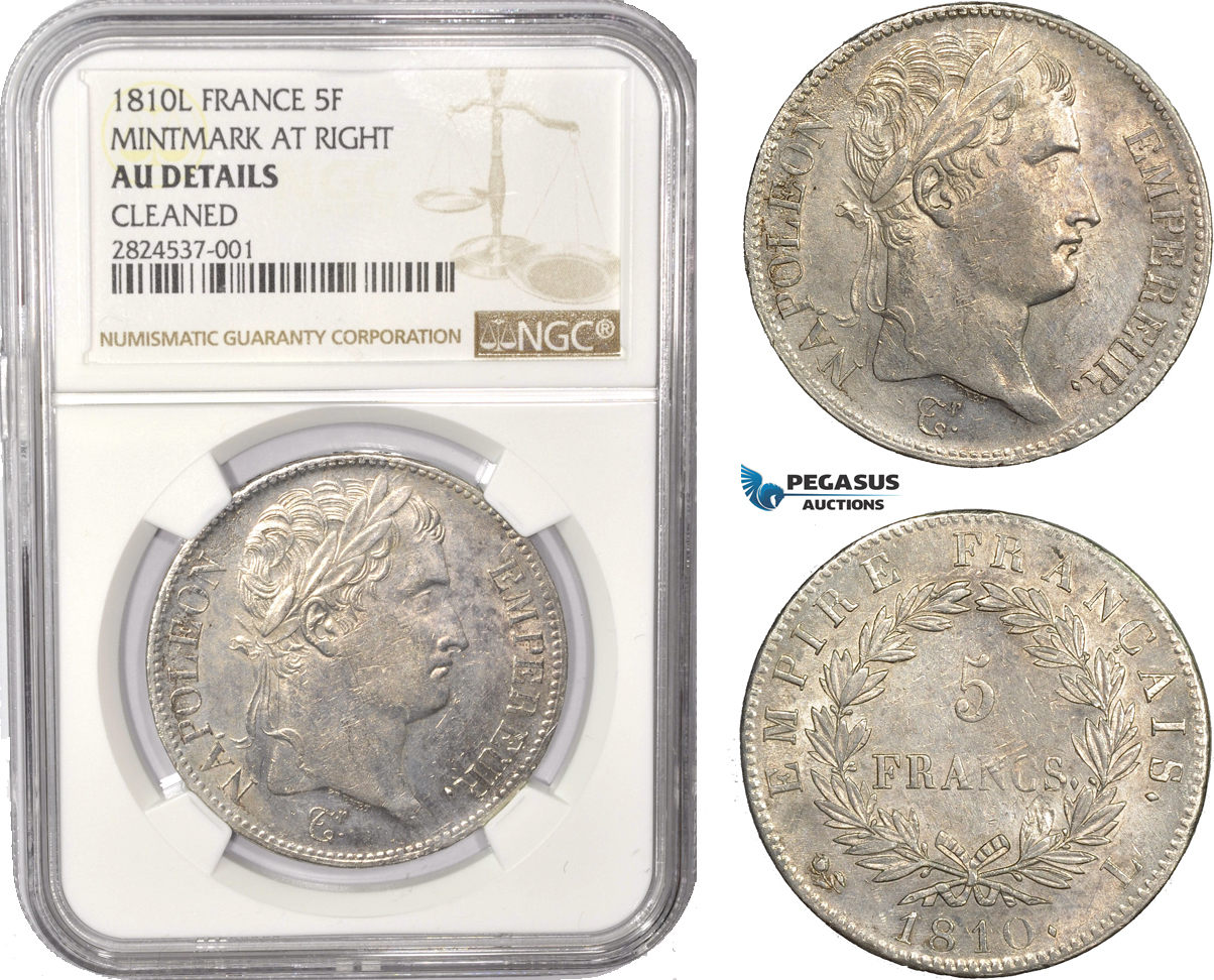 France 5 Francs 1810 Napoleon NGC AU | MA-Shops