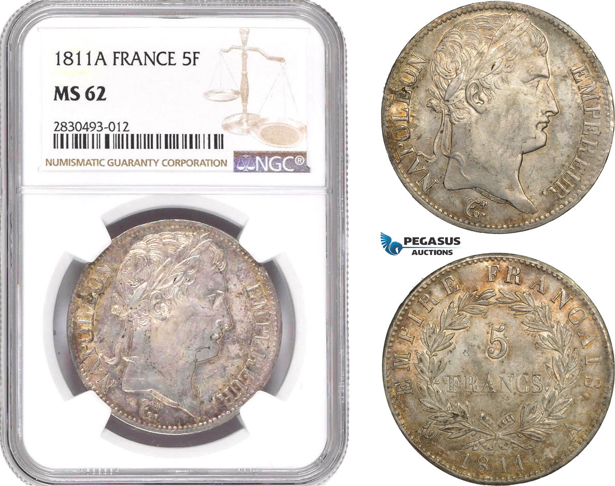 France 5 Francs 1811 Napoleon NGC MS62 | MA-Shops