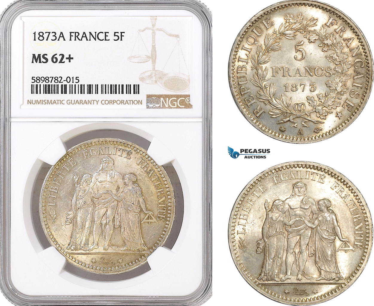France 5 Francs 1873 NGC MS62+ | MA-Shops
